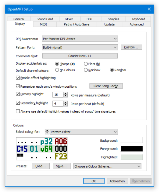 Manual: Setup/Display - OpenMPT Wiki