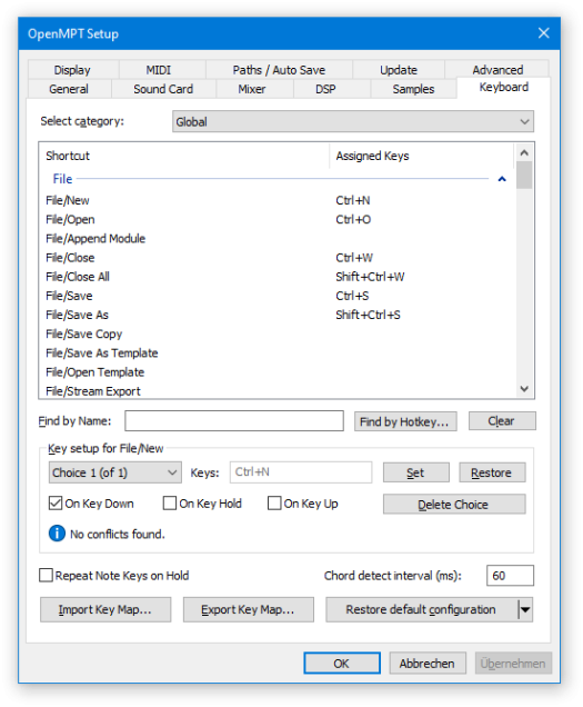 Manual: Setup/Keyboard - OpenMPT Wiki